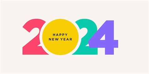 2024 Happy New Year Logo Design Vector Modèle De Conception Coloré Et