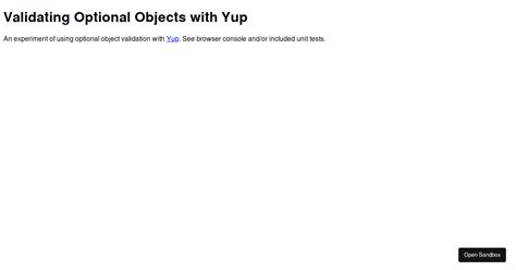 validating optional objects with yup codesandbox