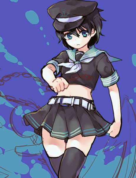 Safebooru 1girl Adapted Costume Alternate Color Belt Black Hair Black