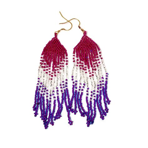 Ombre Fringe Earring Yantrahimalaya Nepal Glass Beaded Bracelets