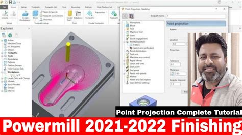 powermill 2022 2021 point projection finishing tool path powermill