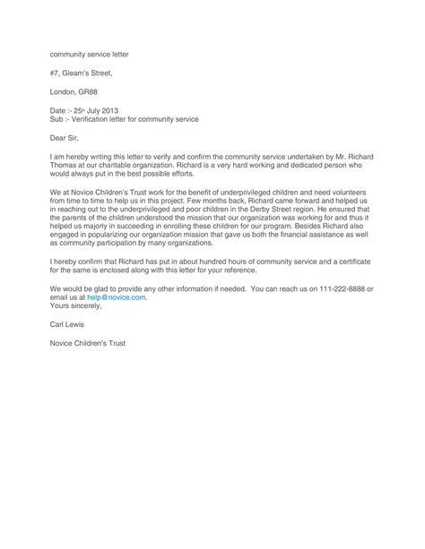 40 Free Community Service Letter Templates [and Examples]
