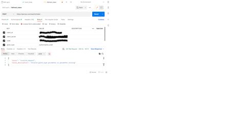 [postman] grant type invalid for authorization code as application