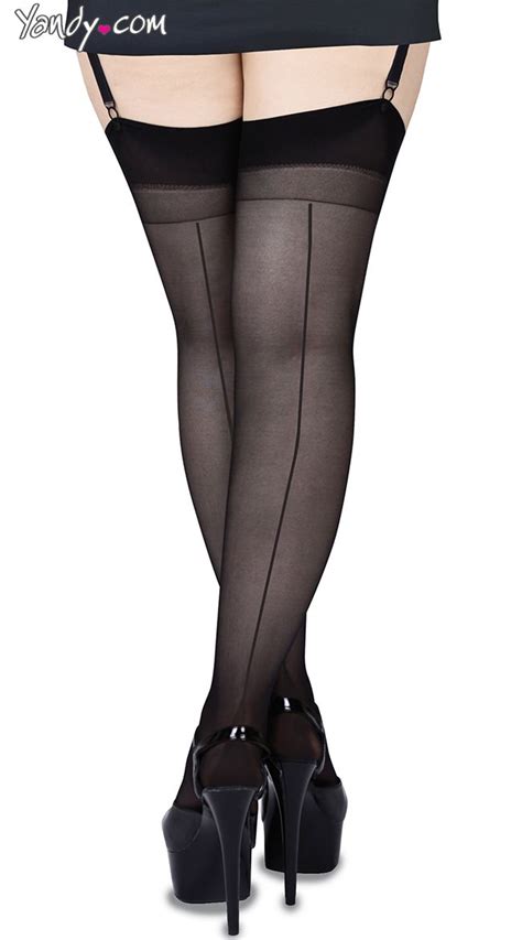 Plus Size Seamed Thigh Highs Plus Size Backseam Stockings Thigh High