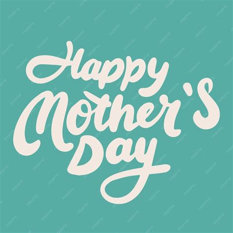 Premium Vector Happy Mothers Day Text Banner Hand Drawn Vector Art