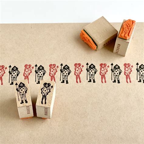 ちょっとセクシーなミニトランプ兵♡♠︎のラバースタンプセット はんこ[10×20mm] はんこ専門店 Redbug Stamp