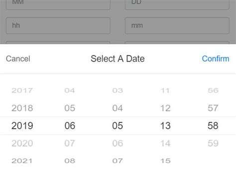 mobile first ios style date picker in vanilla javascript rolldate