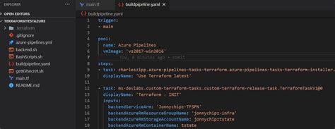 azure devops build pipeline in terraform yaml example