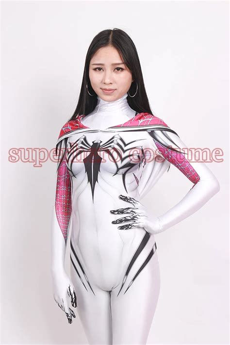 2017 Newest 3d Print Jamie Venom Gwen Costume Spandex Lycra Spiderman
