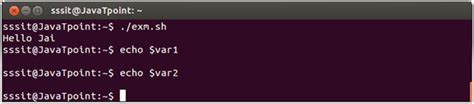 shell scripting variables javatpoint