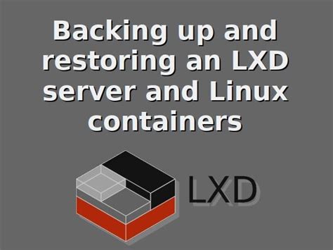 how to backup and restore lxd containers