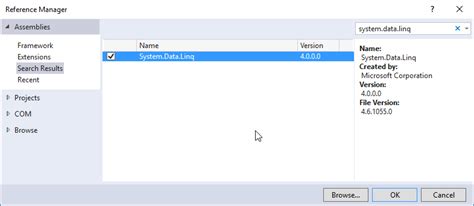 c could not load file or assembly system data linq version 4 0 0 0