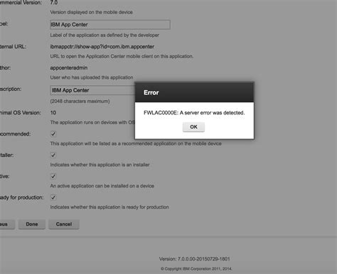 ibm mobilefirst ibm application center apk upload failed stack overflow