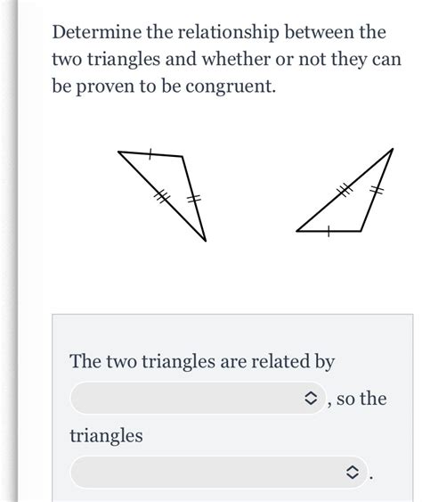 Determine The Relationship Between The Two Triangl Cameramath