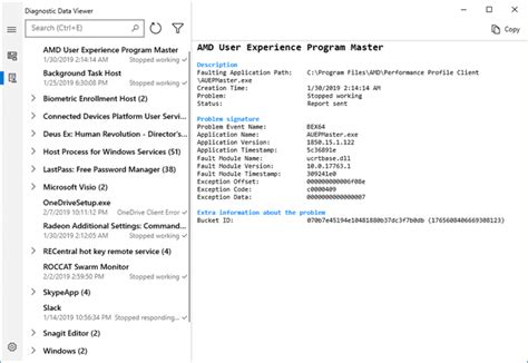 how to use diagnostic data viewer to learn what is not working in
