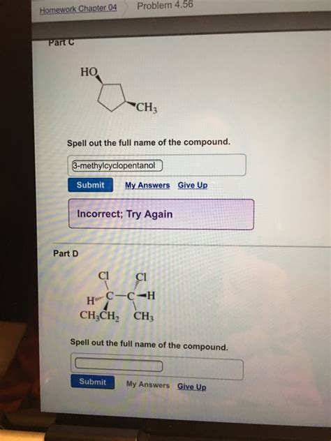 solved problem 4 56 ar ho ch3 spell out the full name of the