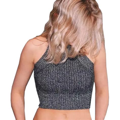 Chic Knitted Halter Bustier Crop Top Women Summer Beach Sexy White