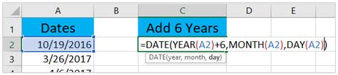 how to add or subtract days months and years to date in excel