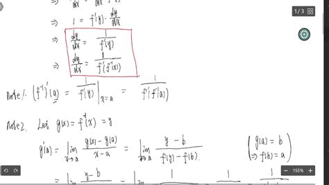 Derivative Of Inverse Functions Youtube