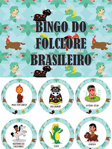 Bingo Do Folclore Bingo Das Lendas FolclÓricas Figuras Descubra A