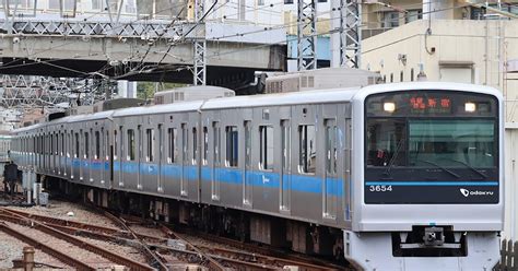 小田急沿線住み鉄道ファン日記 【tasc試験で】小田急電鉄3000形3654f 旧東急車輛製造4次車・8両固定編成 、珍しく江ノ島線を試運転で走行