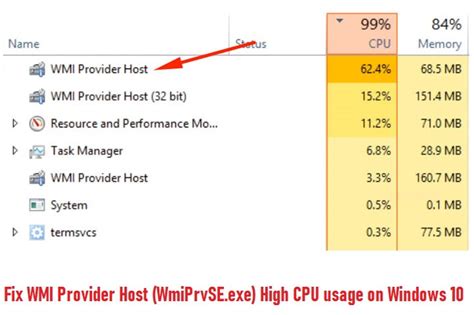 wmi provider host wmiprvse exe high cpu usage on windows 10