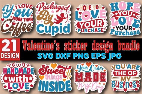 Valentines Sticker Design Bundle Bundle · Creative Fabrica