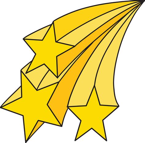 Falling Shooting Stars Cartoon Colored Clipart 22666245 Vector Art At
