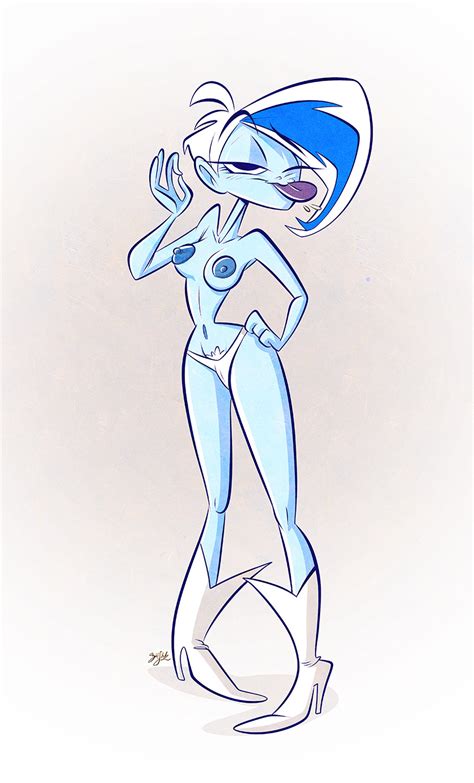 Rule 34 Blue Skin Boots Breasts Female Ghost Half Closed Eyes Naked