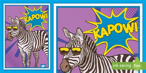 Zebra Pop Art Display Poster Teacher Made Twinkl