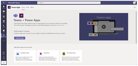 overview of the power apps app in microsoft teams power apps
