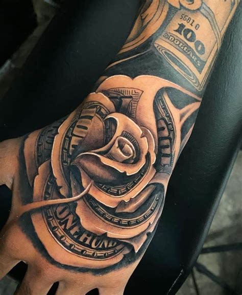 Money Rose Tattoo Design On Hand Best Design Idea
