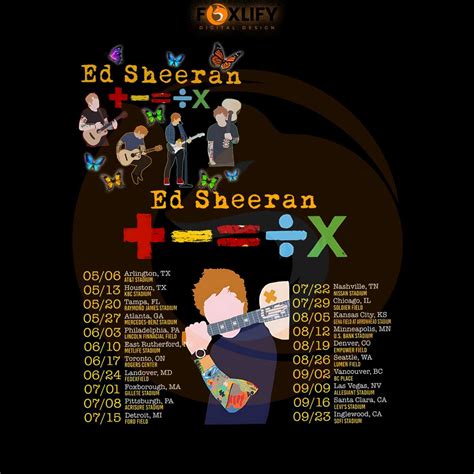 Ed Sheeran Tour 2023 Png Silhouette Sublimation Files