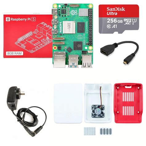 Kit Completo Raspberry Pi 5 8gb Gabinete Oficial 256gb Disipador Fan ⋆