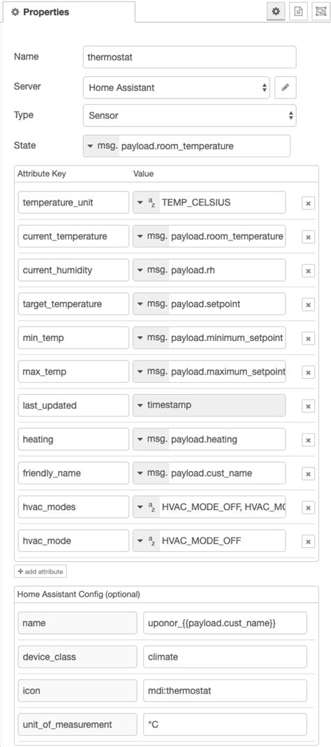 example of node ha entity ideally using for climate