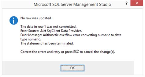 sql server sqlserver 2008 arithmetic overflow error stack overflow