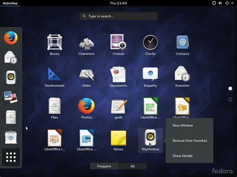 fedora 23 gnome app view