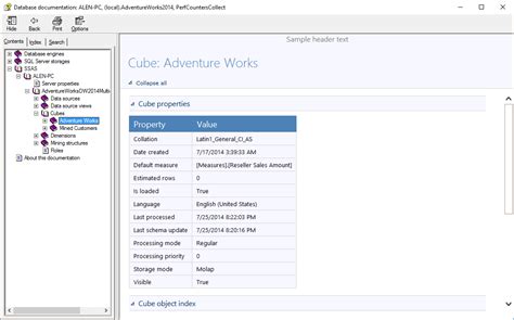 how to automate ssas cube database documentation