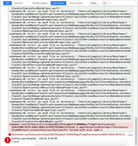 swift xcode 9 2 coredata issue stack overflow