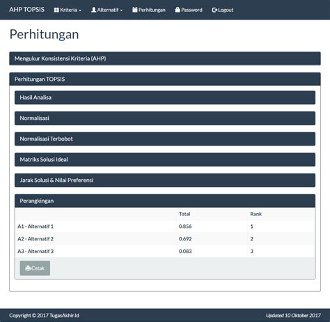 source code spk metode ahp dan topsis php tugasakhir id