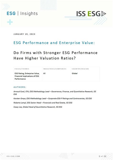 Esg Performance And Enterprise Value Do Firms With Stronger Esg