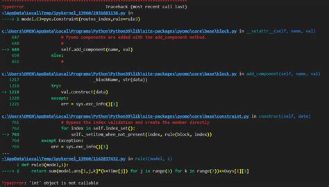 python why am i getting a int object is not callable error in my