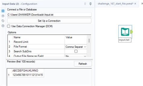 solved how to read the attached text file as input in alt alteryx