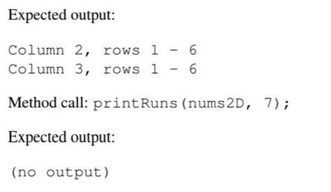 solved write a method public static void printruns int []