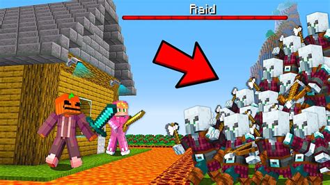 1000 Pillagers Vs La Casa Mas Segura De Minecraft Youtube