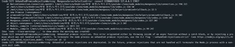 mongodb how can i solve unhandledpromiserejectionwarning