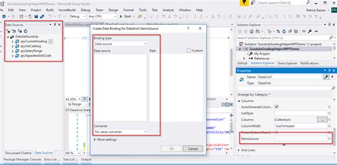 data binding how to bind wpf datagrid control in editor stack overflow