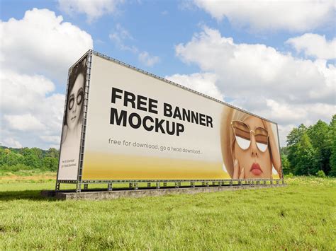 Free Steel Structure Large Horizontal Banner Mockup Psd Set Good Mockups