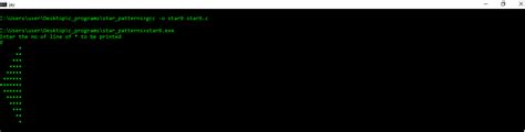 c program print pattern of mirrored half diamond using star codedost