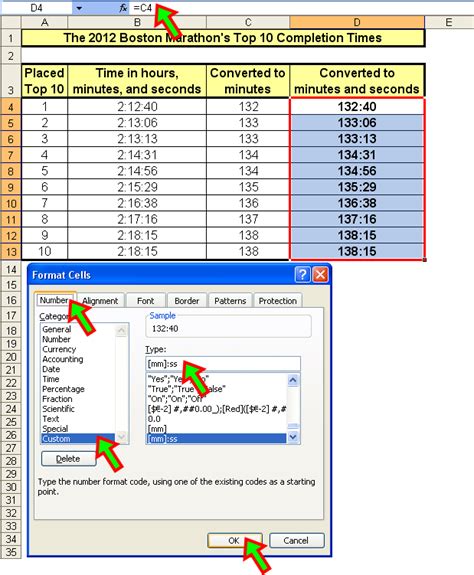 tom s tutorials for excel converting time to minutes and seconds
